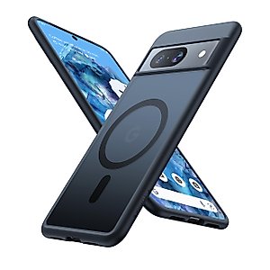 TORRAS Magnetic Shockproof for Pixel 8 Case, [Military Grade Drop Tested] [Compatible with MagSafe] Protective Slim Translucent Hard Plastic Phone Case for Google Pixel 8 Case 6.2", Black