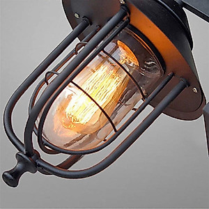 Zziyj Terrace Balcony Exterior Bracket Lamp Sconces Mediterranean Glass Wall Light for Outdoor Garden Home Decoration E27 Door Post Lantern