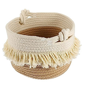 CHILDWEET Rope Storage Blue Baby Baskets for Storage Desk Top Organizer Shelf Clothes Organizer Rack Bohemian Style Storage Basket Storage Basket for Nursery Bohemian Basket Storage Bin Lace