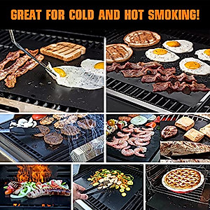 YiiMO Smoke Tube for Pellets, 12'' Pellet Smoker, plus Fiberglass BBQ Grill Mat Heat Resistant