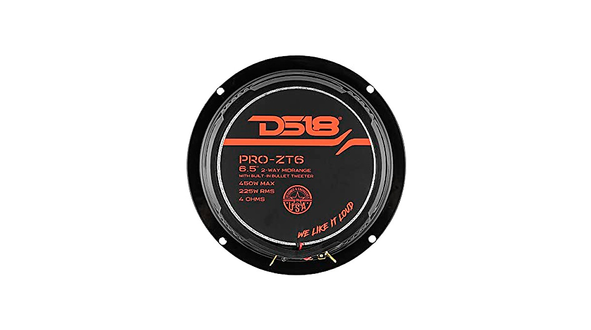 DS18 PRO-ZT6 6.5-Inch 2-Way Midrange Speaker with Built-in Tweeter