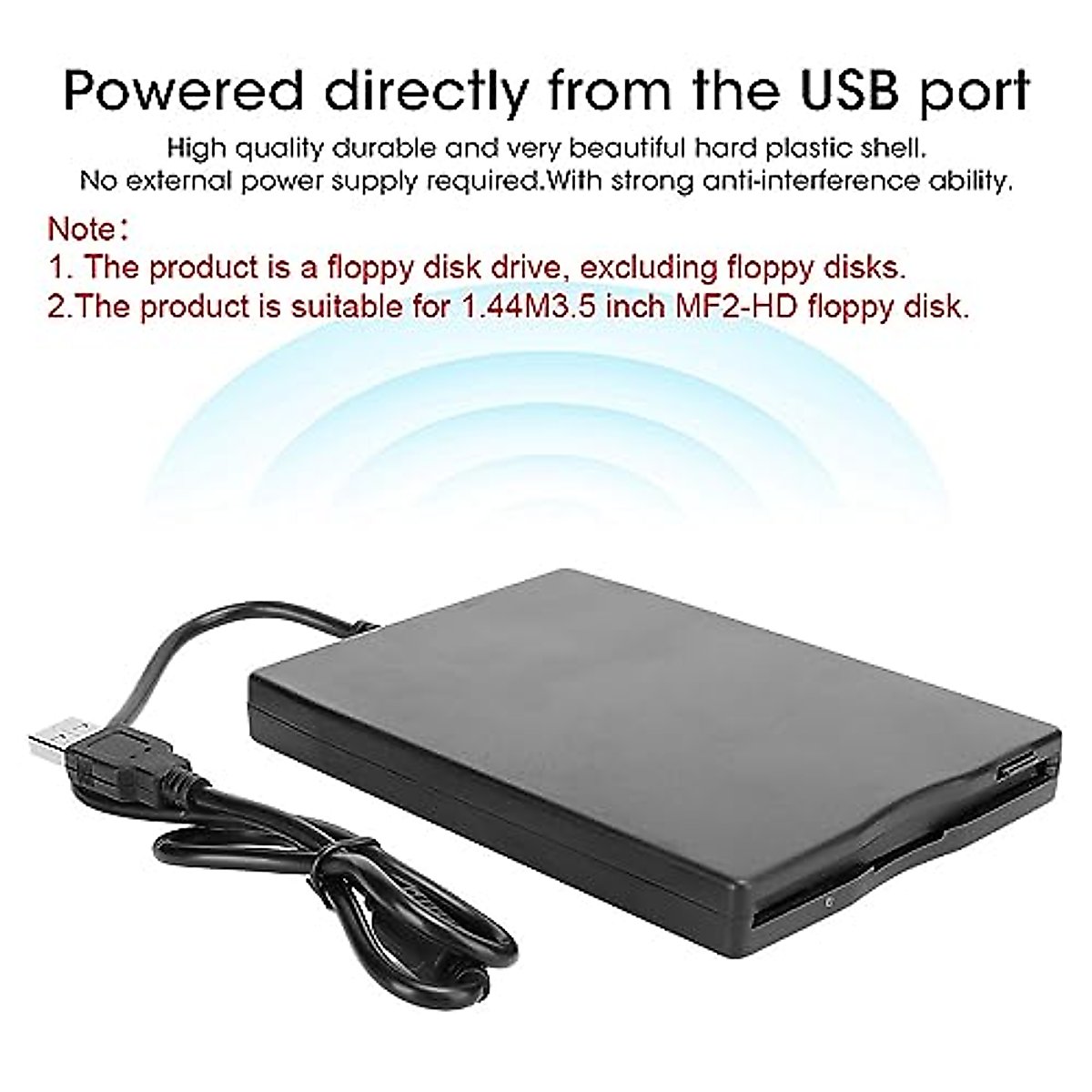 Tangxi 3.5 Floppy Disk Reader, Portable 3.5 USB External Floppy Drive External Removable 3.5-Inch PC Floppy Drive Card Reader for Windows