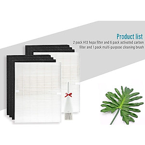 LBLVBNEWD 115115 Replacement Filter A Compatible with Winix PlasmaWave Air Purifier 6300, P300, 5300, 5500, 5300-2, 6300-2, C535 (2 Premium HEPA Filters + 6 Carbon Filters)