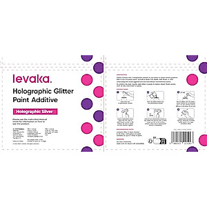 Glitter for Paint [5.3oz] – Holographic Silver with 2 x Buffing Pads – Glitter for Painting Walls for Luminous Paint Finish on Interior or Exterior Walls, Ceilings, and Wood - Glitter Paint Additive