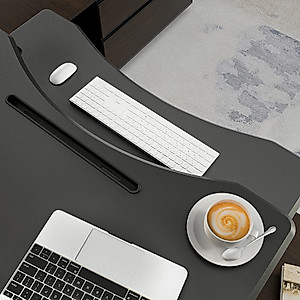 FEZIBO Standing Desk with Height Adjustable, Standing Desk Converter Stand up Riser Tabletop Workstation fits Dual Monitor 37 inches Black