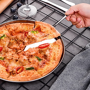 Velaze Pizza Pan 12 Inch,4 Pack Stainless Steel Pizza Tray Dishwasher and Microwave Safe,Pizza Container Round Bakeware for Oven Pure Food-Grade, Sturdy and Rust Free