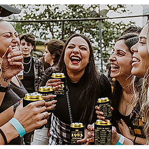 BackURyear 40th Birthday Party Decorations for Men Women, Funny 40th Birthday Party Supplies, 40 Years Old Forty Birthday Decor, 40th Birthday Party Cans Cooler Sleeves, Black&Gold/12 Pcs