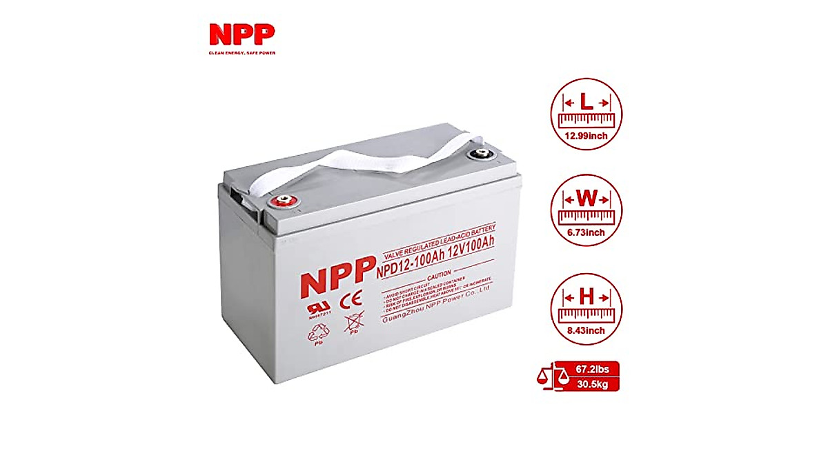 NPP 12V 100Ah AGM Deep Cycle Battery for RV, Marine & Off-Grid