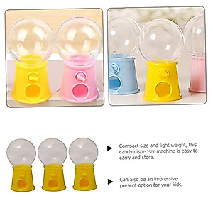 NOLITOY 3pcs A Vending Machine Candy for Kids Gumball Dispenser Plastic Yellow Gumballs Machines Gumballs Machine Toys Gumballs Machines Toys Chewing Gum Machine Candy Machine Candy Box
