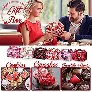 Valentine's Day Treat Boxes - 24 Pack Heart Print Gift Holders