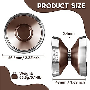 FETESNICE Yoyo Professional Competition Bi-Metal Yo Yo, Unresponsive Yoyos for Kids, Pro Alloy 6061Bimetal Yoyo for Intermediate to Advanced Players with 10 Ball Protection Cover Yo-yo Bearing-Brown