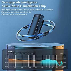 uowlbear Wireless Lavalier Microphones for iPhone iPad with Charging Case, Lapel Mini Microphone Podcast Microphone for Video Recording, Live Stream, Gaming, Video Call