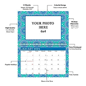 2024 Photo Frame Wall Spiral-bound Calendar (Add Your Own Photos) - 12 Months Desktop/Wall Calendar/Planner - (Edition #015) (26)
