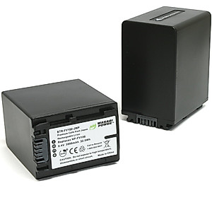 Wasabi Power Battery (2-Pack) and Charger for Sony NP-FV100 and Sony DCR-SR15, SR21, SR68, SR88, SX15, SX21, SX44, SX45, SX63, SX65, SX83, SX85, FDR-AX100, HDR-CX105, CX110, CX115, CX130, CX150, CX155, CX160, CX190, CX200, CX210, CX220, CX230, CX260V, CX2