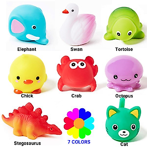 Bath Toys for Toddlers Baby 8 Pack Light Up Toys - Bathtub Toy Flashing Colourful LED Light Shower Bathtime for Kids Infants Toddler Child Preschool Bathtub Bathroom Shower Games Swimming Pool Party