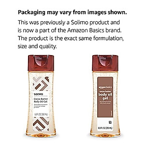 Amazon Basics Body Oil Gel with Cocoa Butter, Paraben Free, 6.8 Fl Oz (Pack of 1) (Previously Solimo)