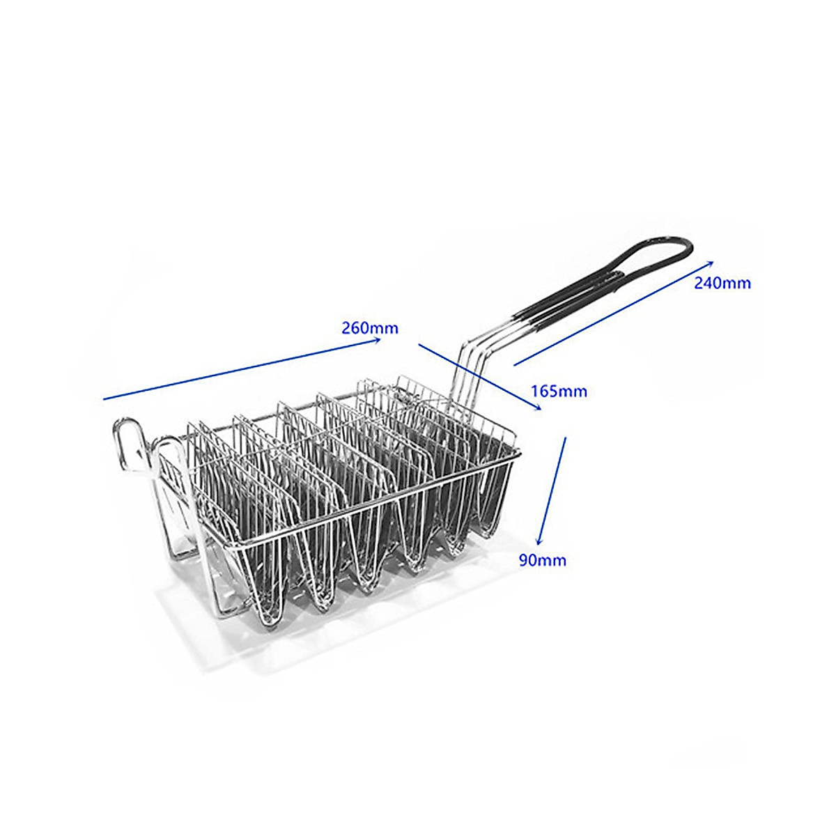 NC Taco Deep Shell Fryer Taco Holder Basket with Grip Handle, Practical, 4/6 Shells Optional - 6 Shells