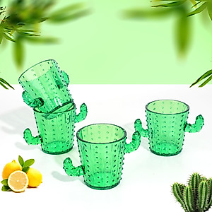 Cactus Shot Glasses Set of 6, Funny Cactus Plastic Shot Glasses 2oz, Cactus Cups/Cute Shot Glasses/Tequila Glasses for Final Fiesta Bachelorette Party, Cinco De Mayo Party