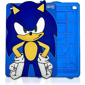 Sonic The Hedgehog iPad Silicone Back Case Cover, Anti Slip Rubber Protective Skin Soft Bumper for iPad 9th (2021)/8th (2020)/7th (2019) Gen (Sonic)