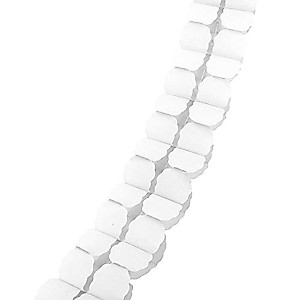 Reusable Party Streamers, MerryNine Four-Leaf Clover Paper Flower Garland for Party, Wedding Decoration, About 10 Feet/3M Each, Pack of 6 (Pure White)