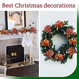 Eye-Catching Xmas Pull Bows for Easy Gift Wrapping with Ribbon - 5" Wide Wrap Bows for Christmas Tree Decoration, Holiday Décor, Present Wrapping, Baskets, Birthday, Easter - 12 Green & 12 Red Bows