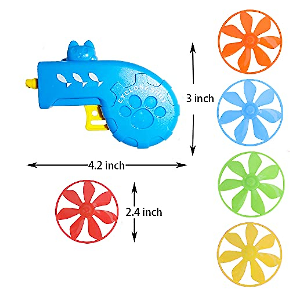 18 Pieces Cat Fetch Toy with Colorful Flying Propellers Set, Cat Playing Tracking Interactive Toys for Kitten Indoor and Outdoor Chasing Training Hunting