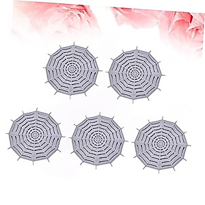 Outanaya 5pcs Hair Stopper Sink Sewer Filter Spider Web Shaped Filter Strainer Floor Drain Stopper Kn Filter Drainer Filter Drain Filter Screen Basket Bathtub Plug Hair Receiver Drain Plug