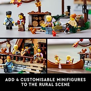 LEGO Ideas A-Frame Cabin 21338 Collectible Display Set, Buildable Model Kit for Adults, Gift for Nature and Architecture Lovers, includes 4 Customizable Minifigures and 11 Animal Figures