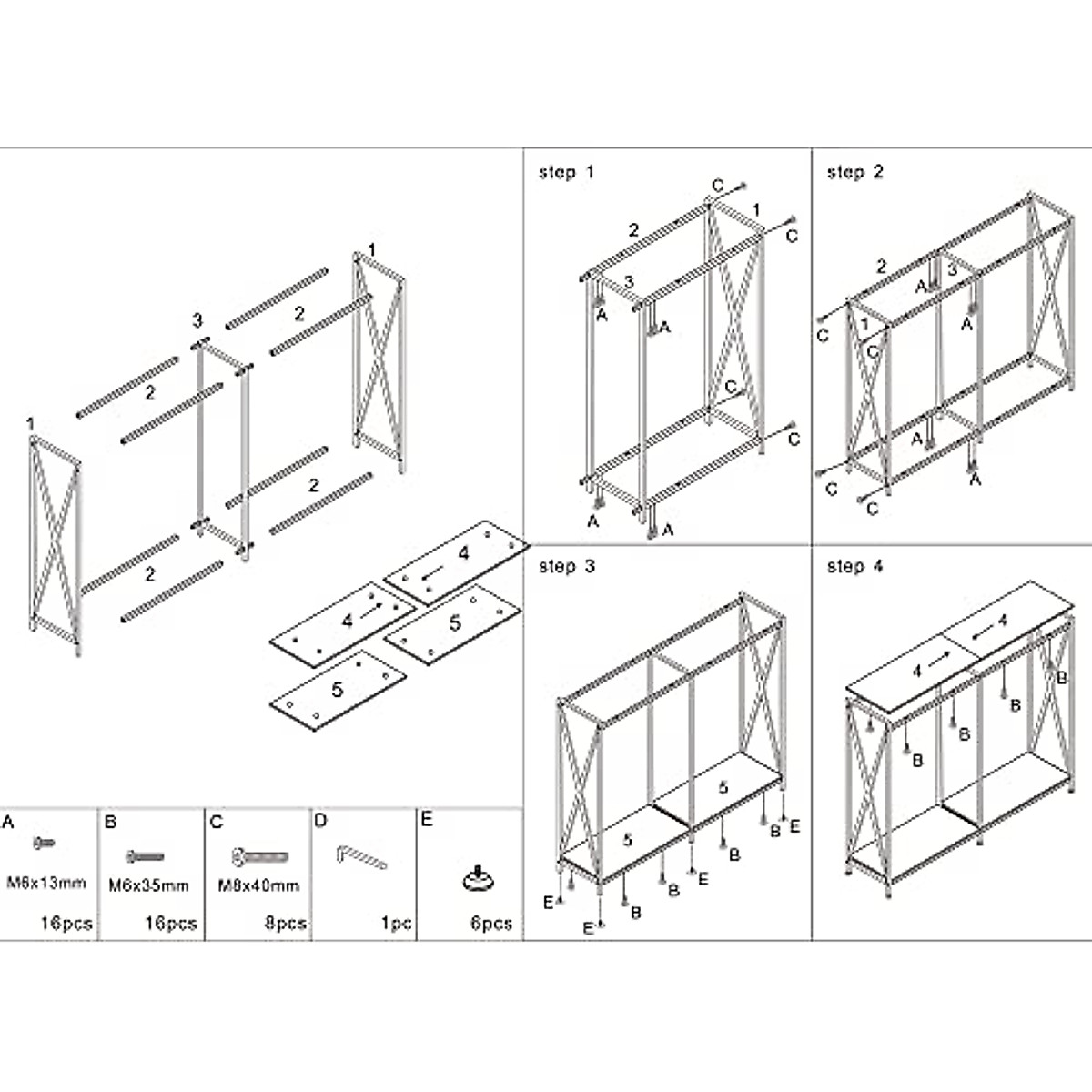 AZL1 Life Concept Console Table with Shelf for Living Bed Room Coffee Office, Weathered Gray, Dark Oak 1