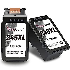 YingColor Remanufactured 245XL Ink Cartridge Replacement for Canon 245XL Black Ink for Canon Pixma MX492 TR4520 TR4522 TS3120 MG2420 MG2522 MX490 MG2920 MG2922 MG2520 IP2820 (2 Black)