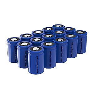 Tenergy 4/5 SubC 1.2 Volts 1300mAh NiCD Rechargeable Batteries, 15 Pack