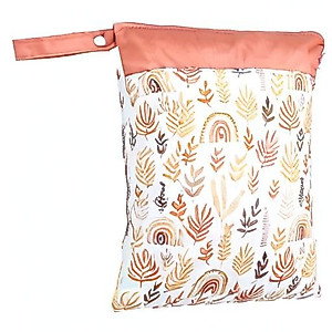 MOMIGO 4 pcs/set Wet Dry Bags for Baby Cloth Diapers - Reusable, Washable for Stroller, Diapers, Travel Bags, Gym Bag (Pink)