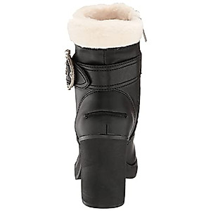 Karl Lagerfeld Paris Women's Dottie Fur Lace Up Boot Ankle, Black/Natural, 9