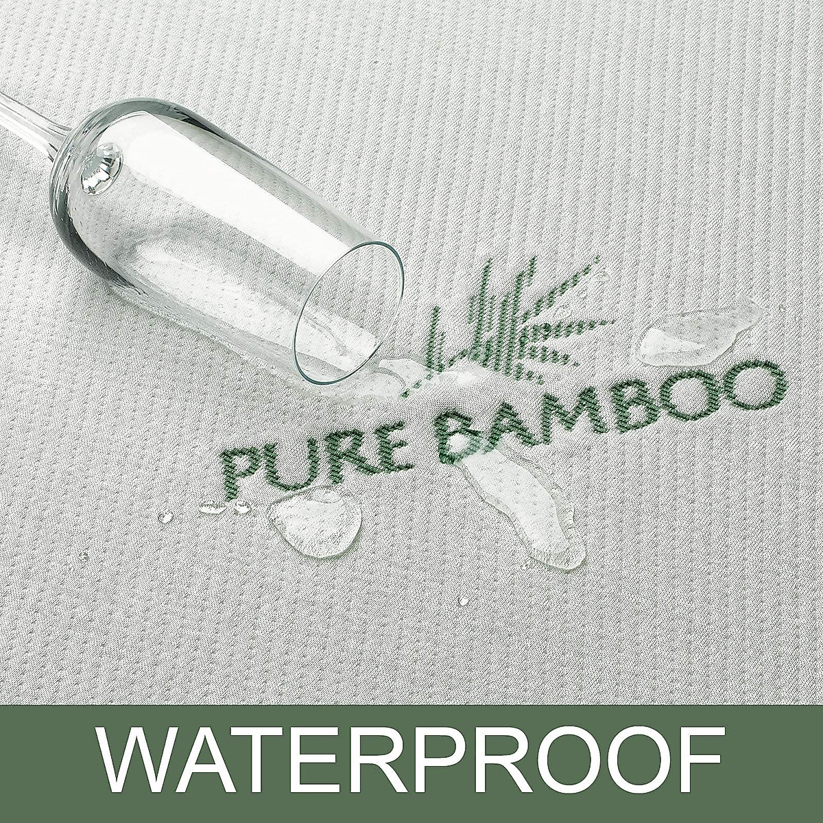 PURE BAMBOO Crib Waterproof Mattress Protector - Viscose Derived from Bamboo, Breathable Noiseless Mattress Cover Pad Protects Against Moisture & Stains - Fits 52x28x6 inch Crib Mattress (Crib)