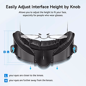 AMVR Upgraded Comfort Face Cover Pad Facial Interface Compatible with Meta/Oculus Quest 3 Accessories, with Knob Adjustable, with PU Face Cushion and Breathable Ice Silk Cotton