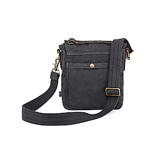 TSD Brand Coastal Canvas Crossbody Bag (Dark Grey)