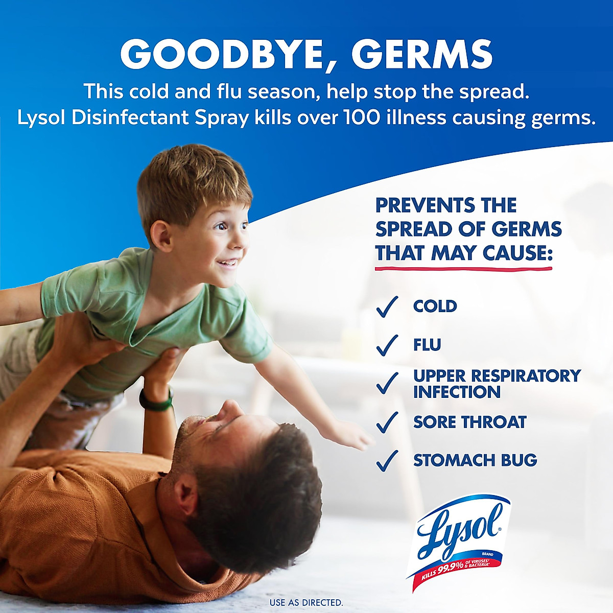 Lysol Disinfectant Spray, Sanitizing and Antibacterial Spray, For Disinfecting and Deodorizing, Early Morning Breeze, 19 Fl Oz, (Packaging May Vary)