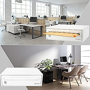 Barska CB13118 Key Lock Multi-Purpose Desktop Envelopes Cash Documents Suggestions Drop Box Organizer White 15.75" x 11" x 4.87"