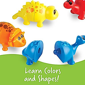 Learning Resources Snap-n-Learn Matching Dinos - 18 Pieces, Ages 18+ Months Toddler Fine Motor Toys, Counting & Sorting Toy, Shape Sorting, Dinosaurs Toys, Sensory Bin Toys