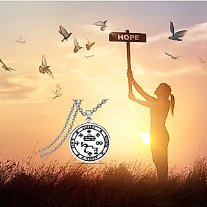 FEELMEM Angel Seal Archangel Azrael Sigil Necklace Amulet Necklace Solomon Talisman Symbol Pendant Talisman Amulet Gift (Angel Seal-necklace)