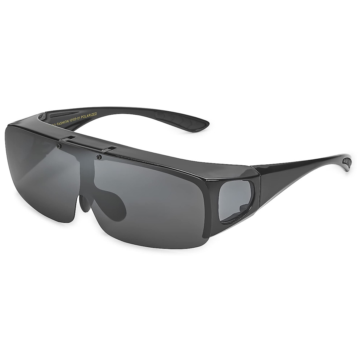 LEICO FASHION Polarized Sunglasses Fit Over Prescription Glasses for Men Women Flip Up Shield Wrap Around UV400 Driving Fishing Sports Shades