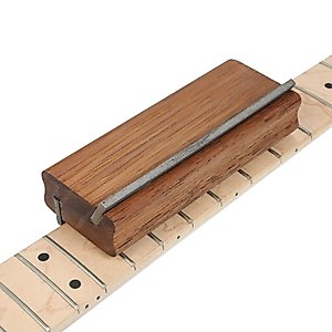 TAOZUA Guitar Fret Beveling File for Fret End Dressing, Hard Merbau Made Guitar Fret Crowning End Bevel File 35/90 Degree Luthier File Too