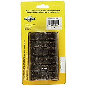 PetSafe Busy Buddy Ultra Refill Dog Treats for Large Busy Buddy Ultra Dog Toys, Natural Rawhide, Size F (3 Pack)
