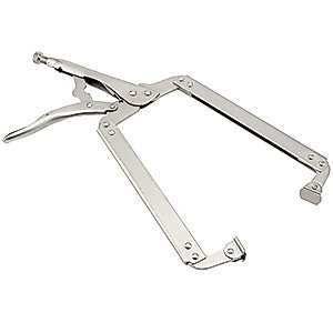 HEIHAK 3 Packs 18 Inch Large C Clamp Locking Pliers with Swivel Pads, Heavy Duty Vice Grip Clamp Set, Adjustable Welding Clamps Tools for Woodworking Welding