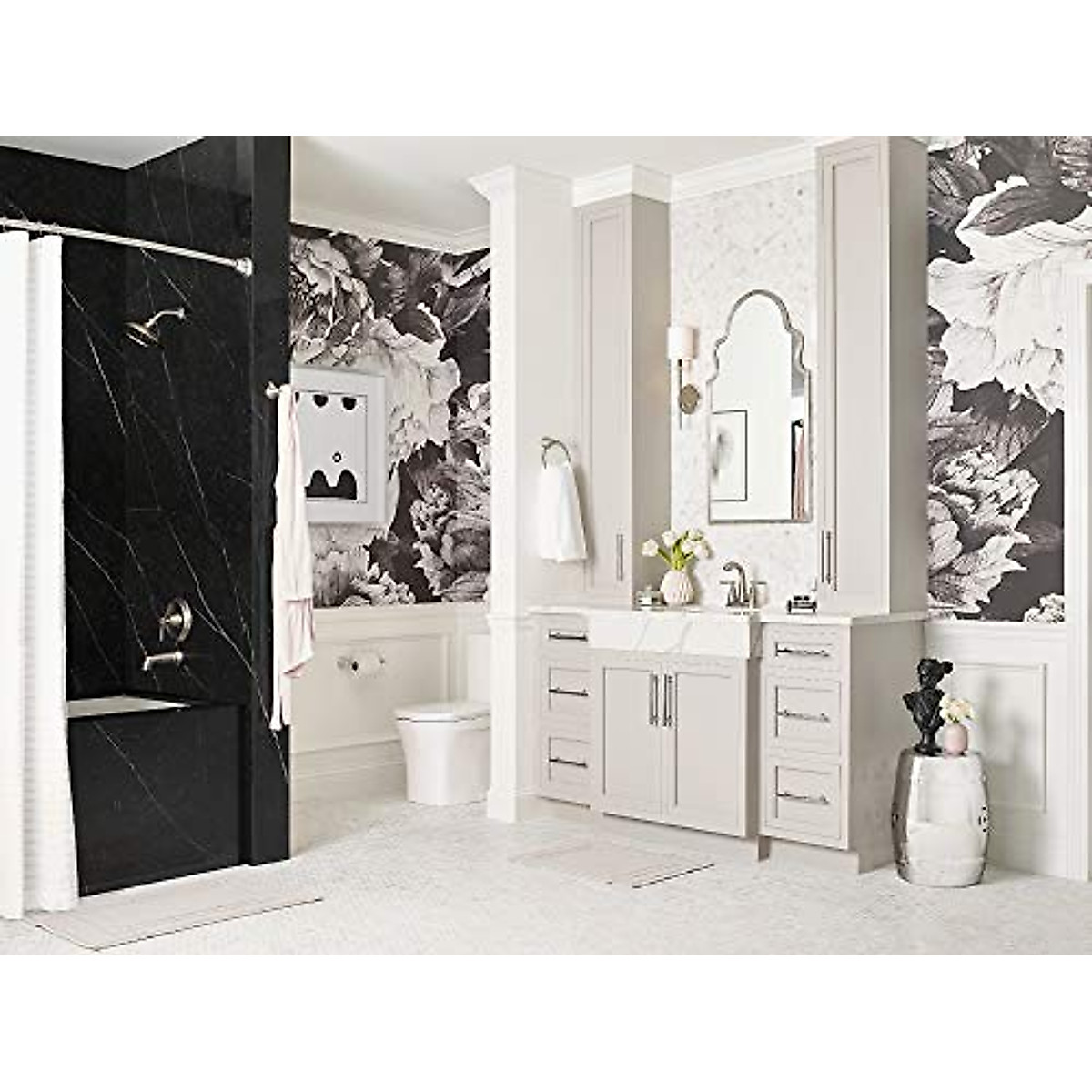 Moen 82970SRN Halle Posi-Temp Tub and Shower with Valve Included, Spot Resist Brushed Nickel