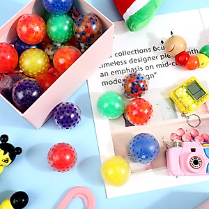 Poen 150 Pcs Small Balls Christmas Ball Adults Ball with Water Beads 1.65 Inches Colorful Balls Bulk for Party Favors, 8 Colors