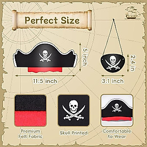 Legigo 36 Pcs Pirate Costume Set - Classic Skull Print Hat, Eye Mask, 18 Pcs Captain Hat and Eye Patch for Cosplay, Fancy Dress, and Halloween