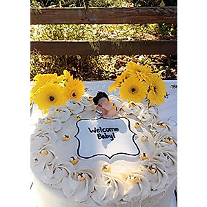 FLYPARTY Children's Birthday Candles with Greeting Card,Handmade Adorable Sleeping Baby Birthday Baby Shower Cake Topper Candle, Wedding Festival Party Favors Decorations (Bee Boy)