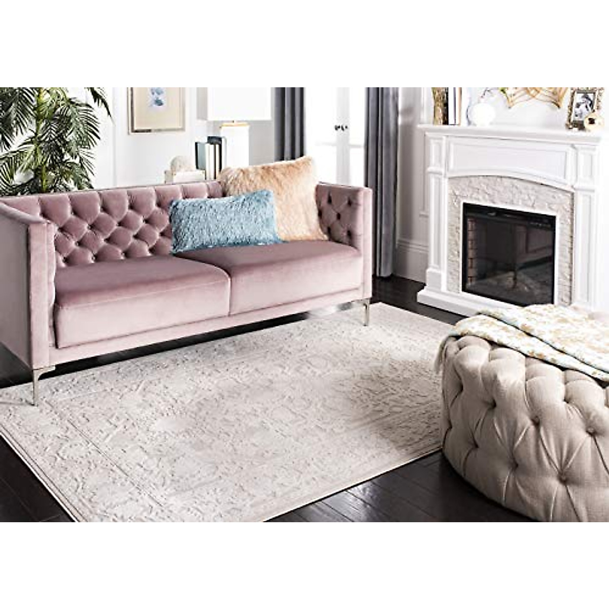 SAFAVIEH Reflection Collection 9' x 12' Cream / Ivory RFT665D Vintage Distressed Area Rug