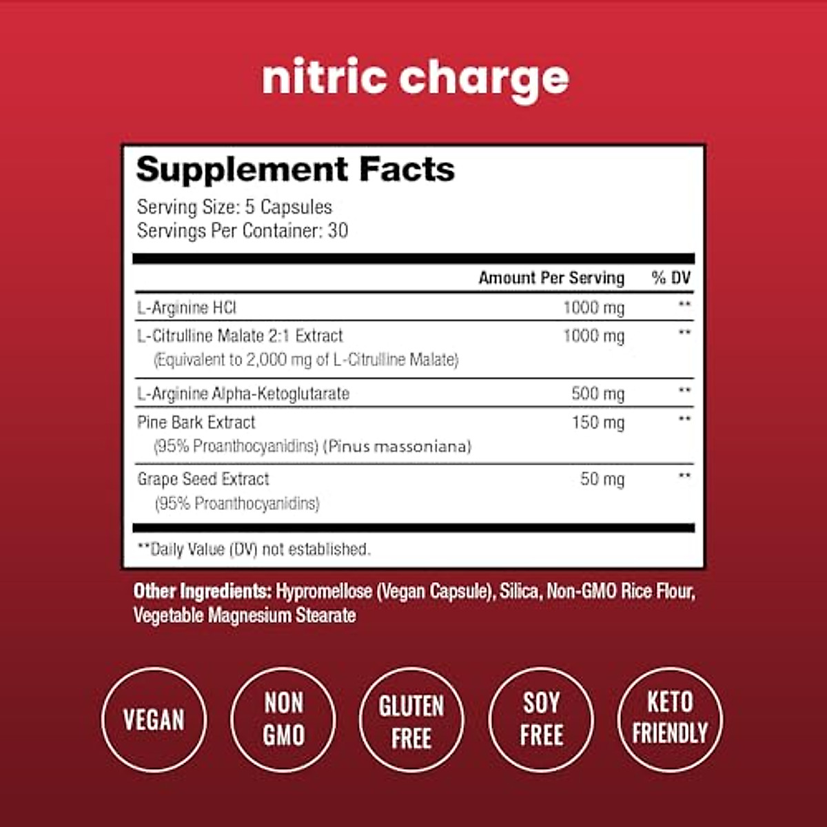 Nitric Oxide Supplement | L-Arginine, L Citrulline Malate, AAKG, Pine Bark, Grape Seed Extract | Extra Strength Nitric Oxide Booster | Nitric Oxide Pills for Men & Women | Strength, Energy, Blood Flow